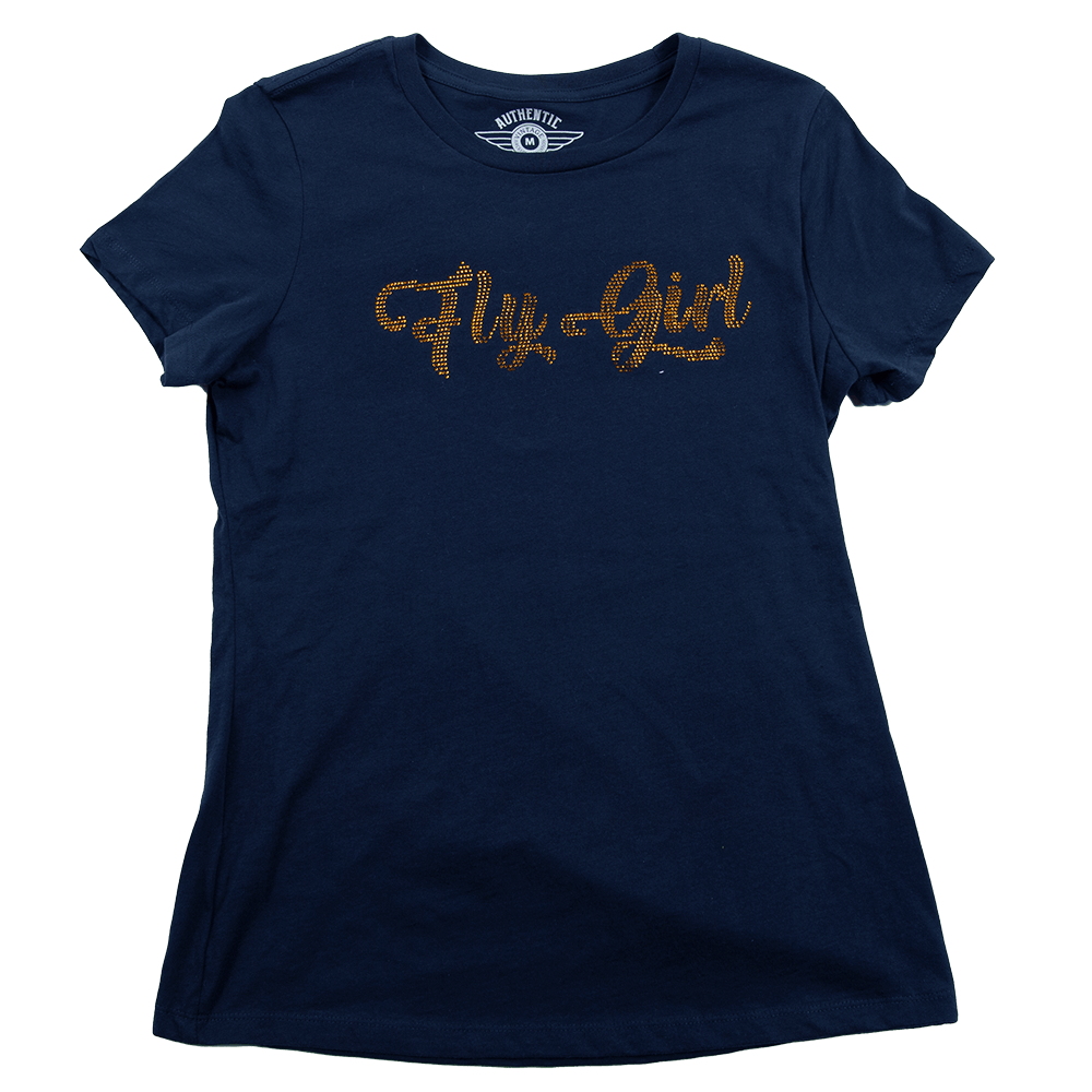 Vintage Aircraft Association Ladies Navy Flygirl "Bling" T-Shirt – Shop ...