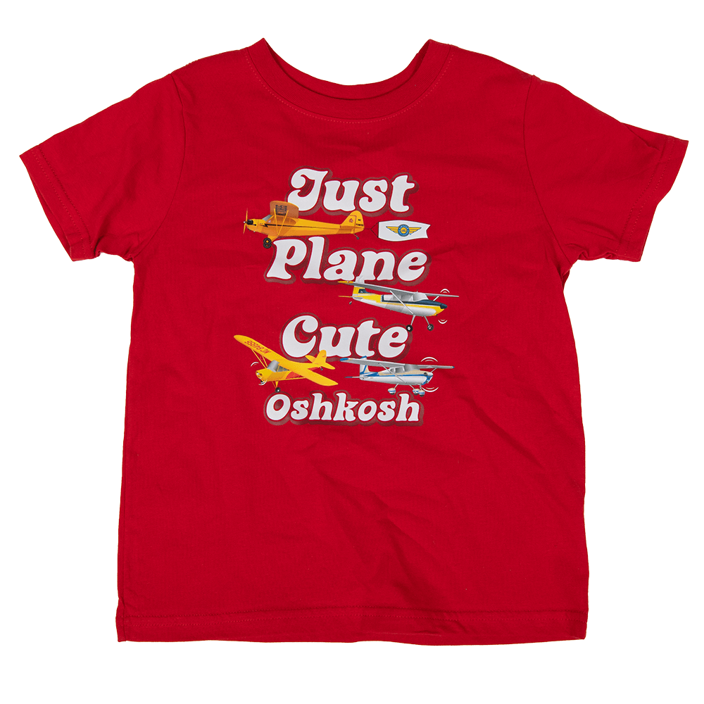 Vintage Aircraft Association Kid's Just Plane Cute Oshkosh T-Shirt ...