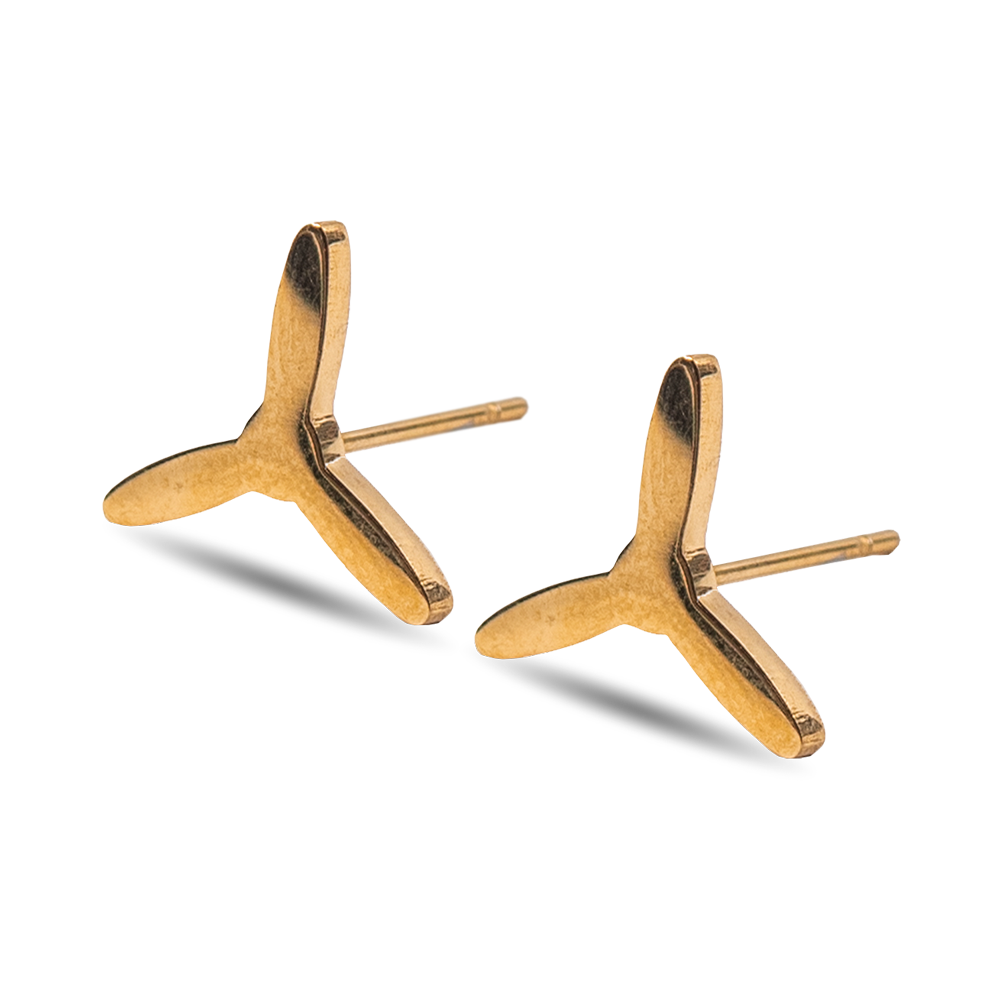 Gold Three-Bladed Propeller Stud Earrings – Shop EAA Merchandise