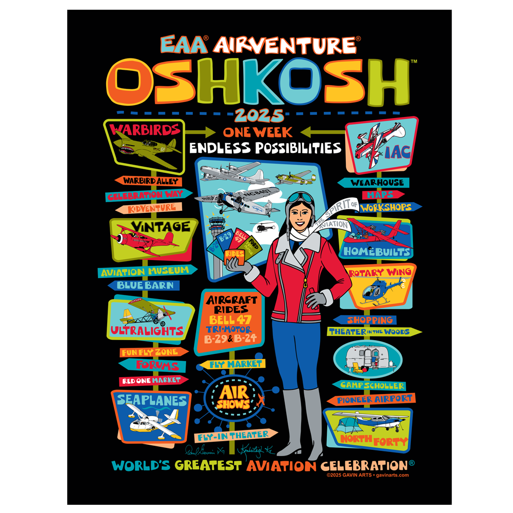 EAA AirVenture Oshkosh 2025 Retro Design Banner, 48" x 57.5" – Shop EAA ...