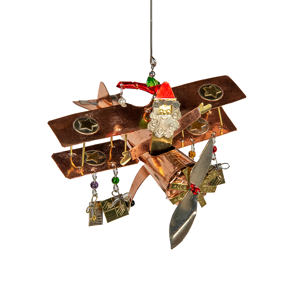 Handmade Santa Biplane Metal Ornament – Shop EAA Merchandise