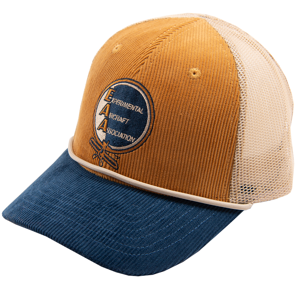 EAA Heritage Corduroy Cap, Tan & Navy – Shop EAA Merchandise