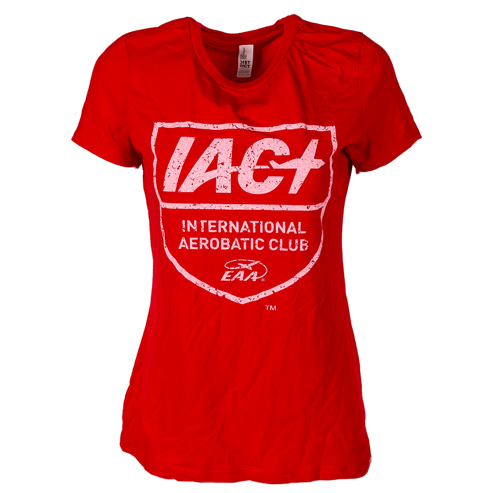 Ladies Red T-shirt w/white IAC Logo – Shop EAA Merchandise