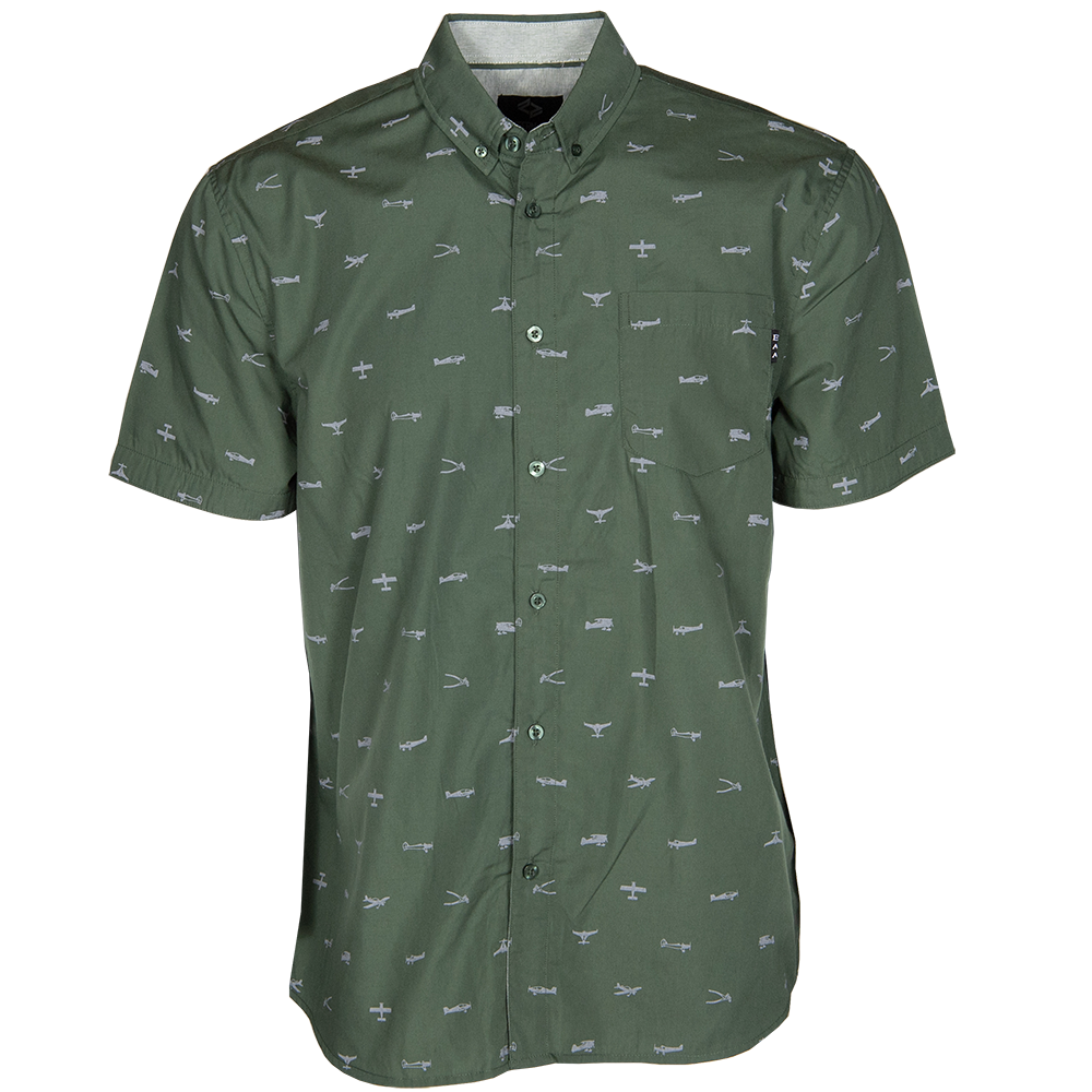 EAA Pattern Ops Homebuilt Button Shirt, Dark Green – Shop EAA Merchandise