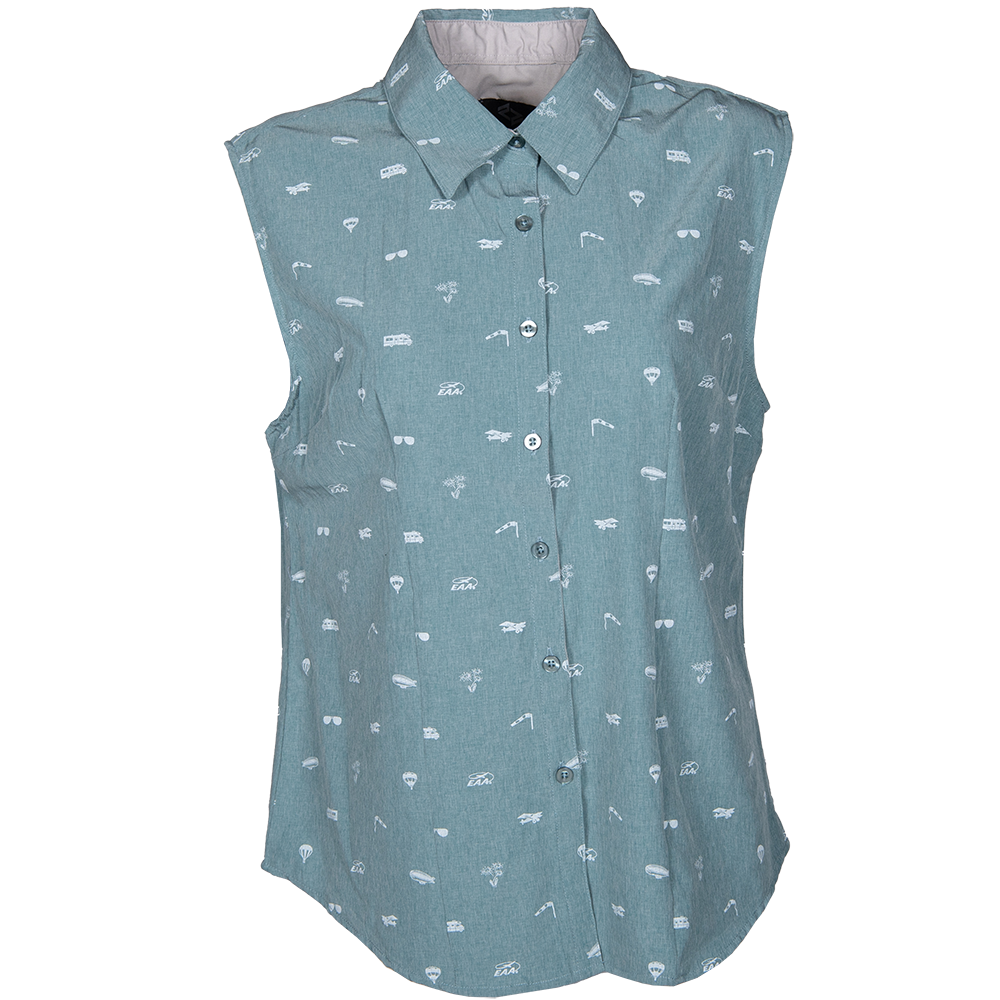 EAA Ladies' Pattern Ops AirVenture Sleeveless Top, Aqua – Shop EAA ...