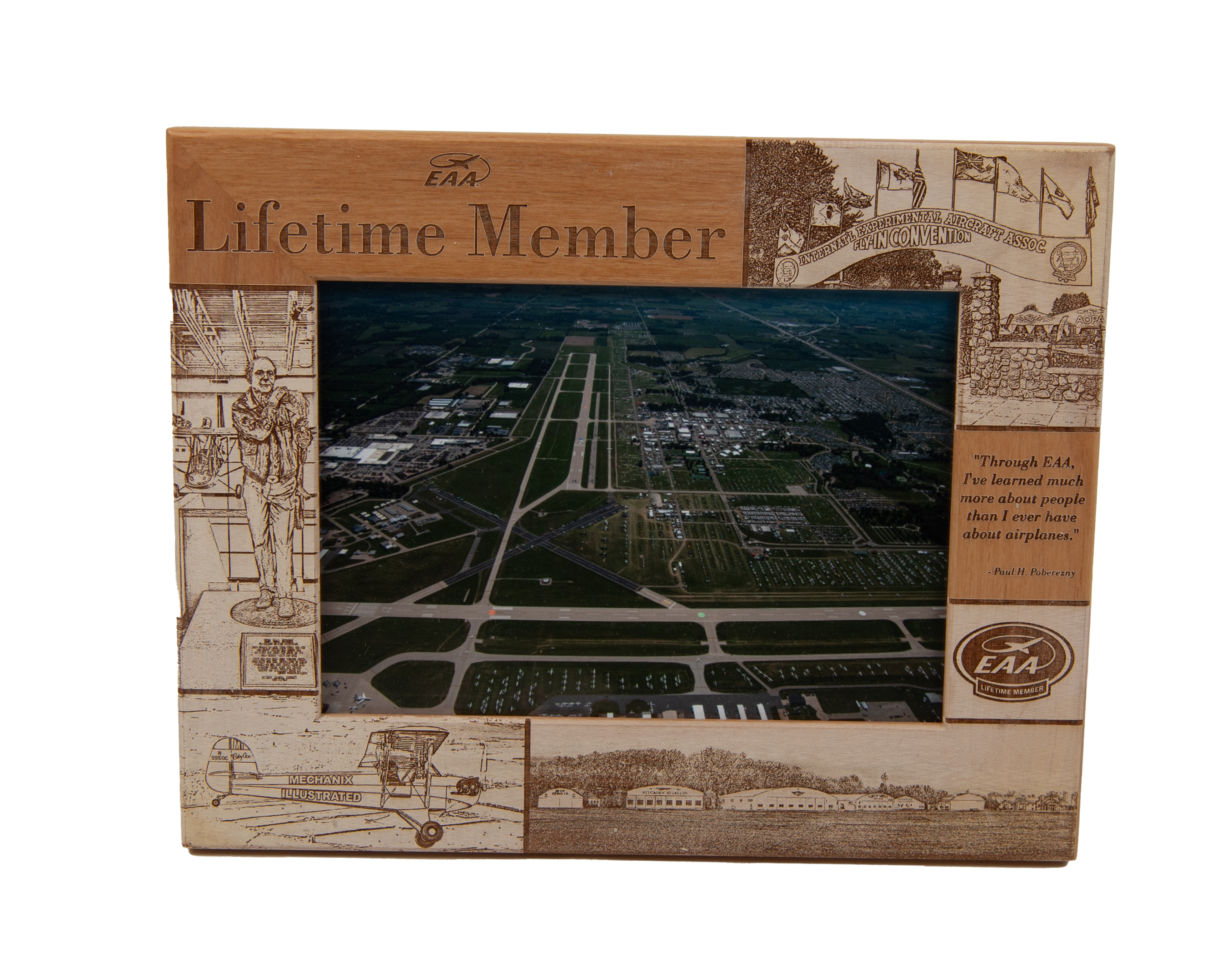 EAA Lifetime Member Picture Wood Engraved Frame, 5x7 – Shop EAA Merchandise