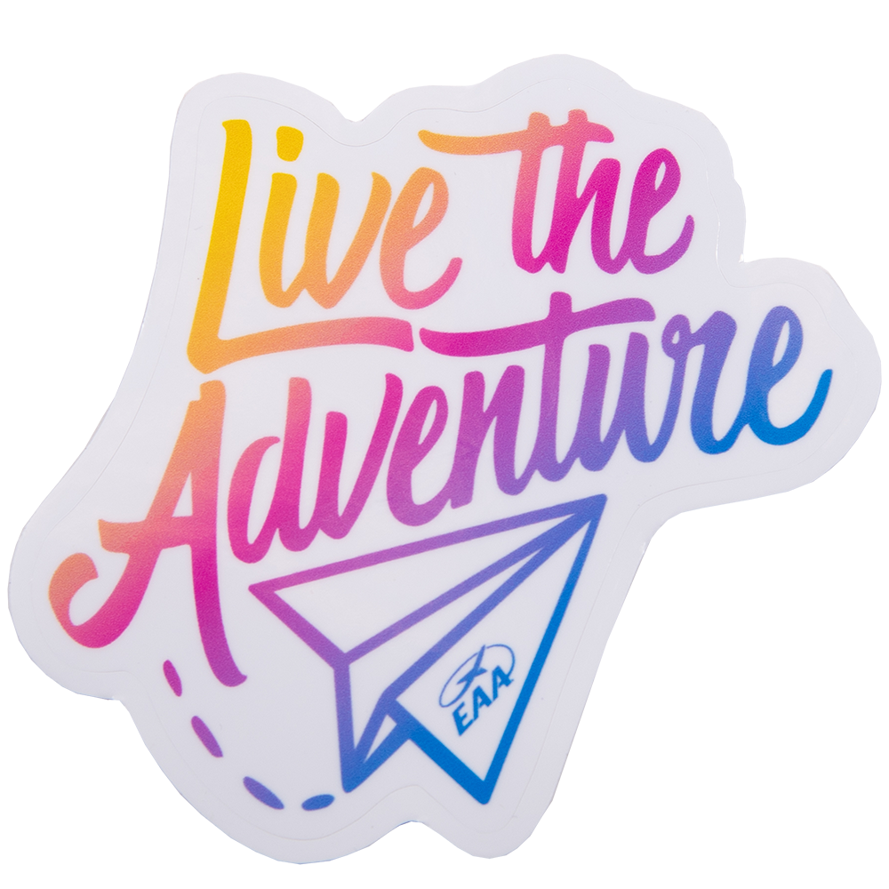 EAA Live the Adventure Decal, Rainbow – Shop EAA Merchandise
