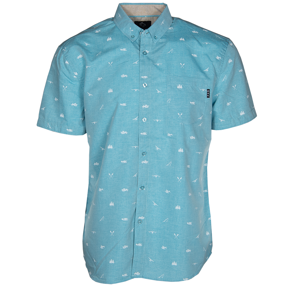 EAA Pattern Ops Seaplane Button Shirt, Blue – Shop EAA Merchandise