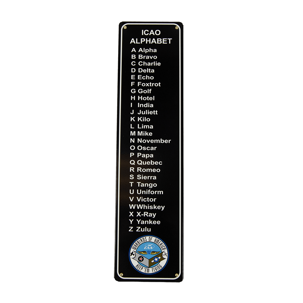 Sign Pilot Alphabet EAW002-WB – Shop EAA Merchandise