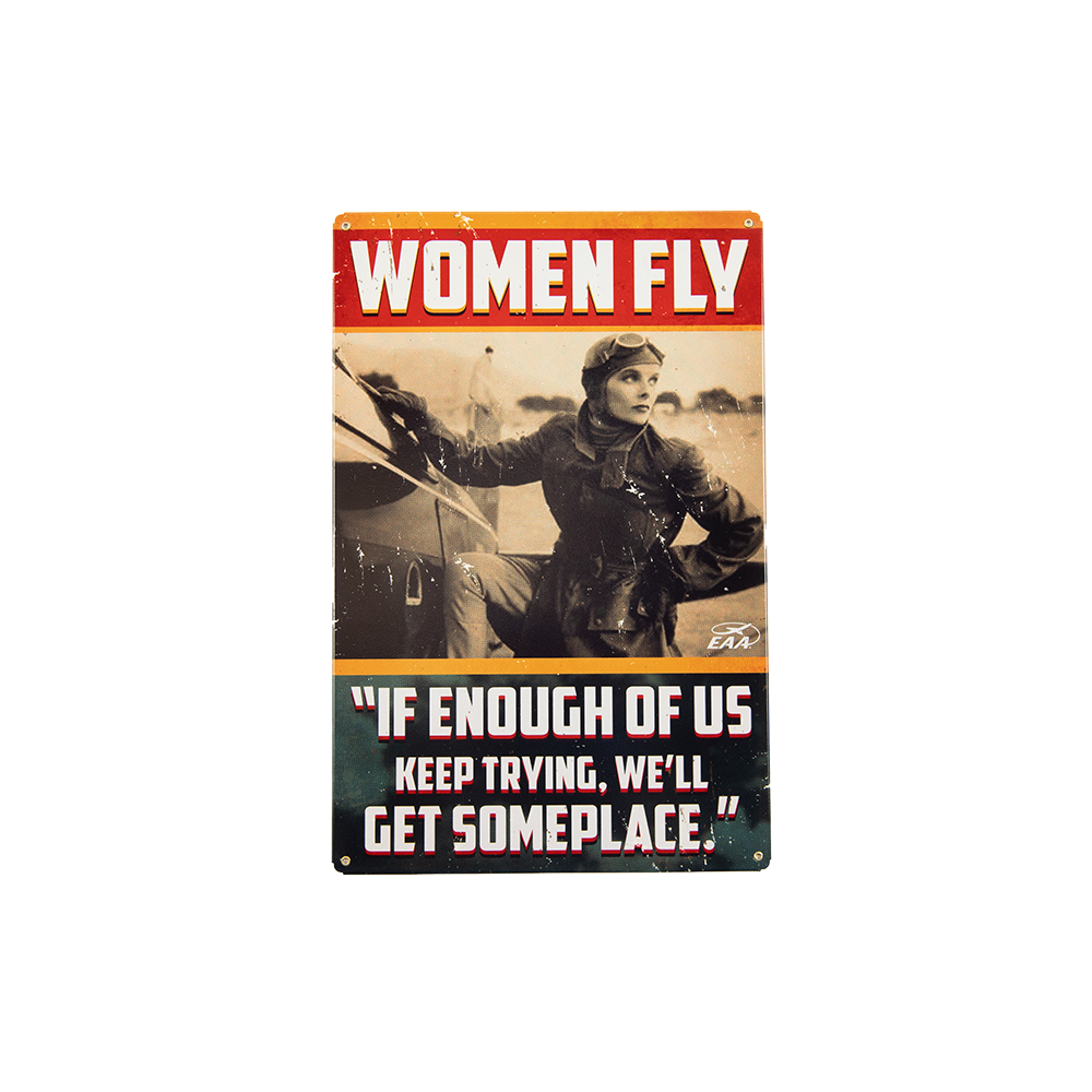EAA Women Flying Metal Sign, 12"x18" – Shop EAA Merchandise