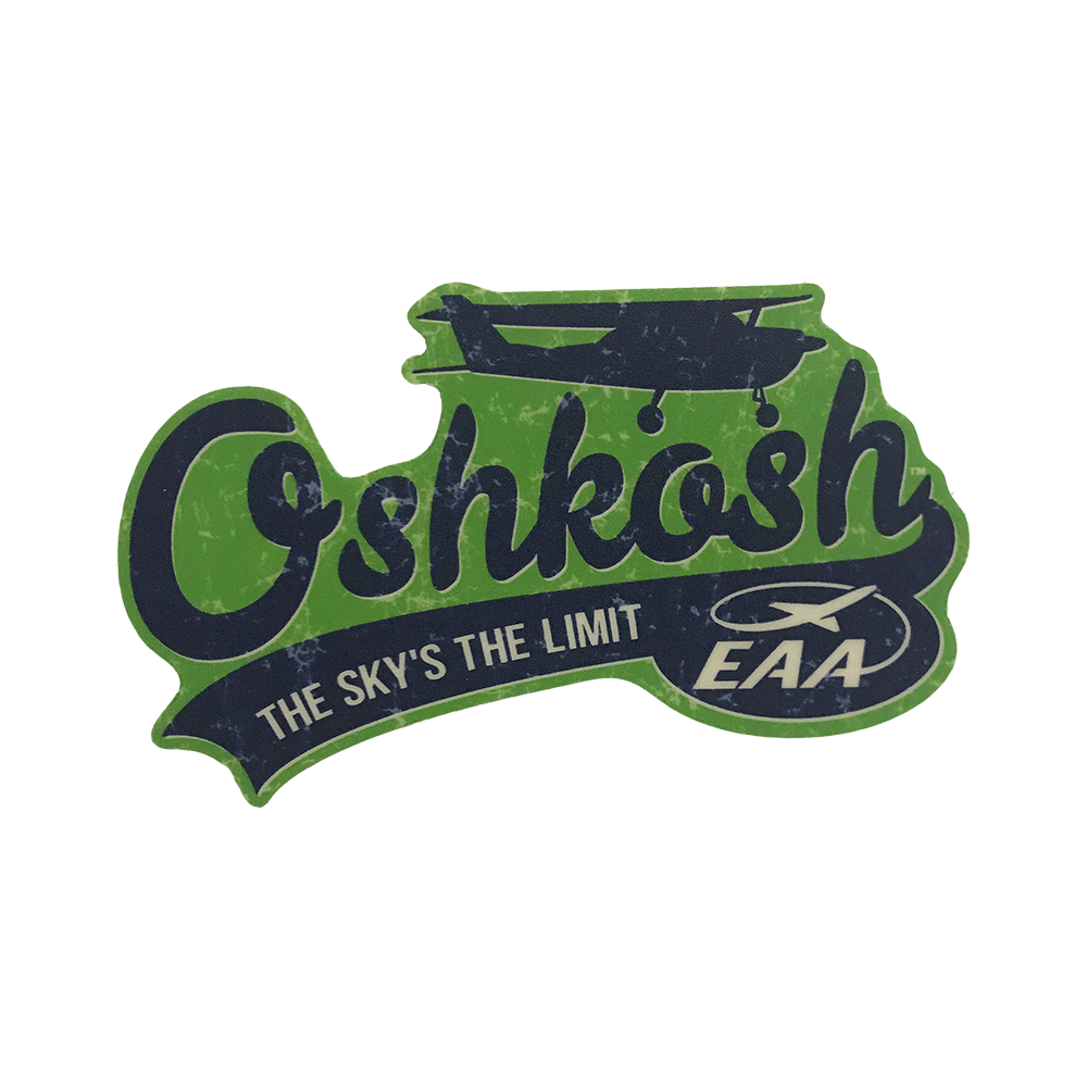 EAA Oshkosh Large Green Decal – Shop EAA Merchandise