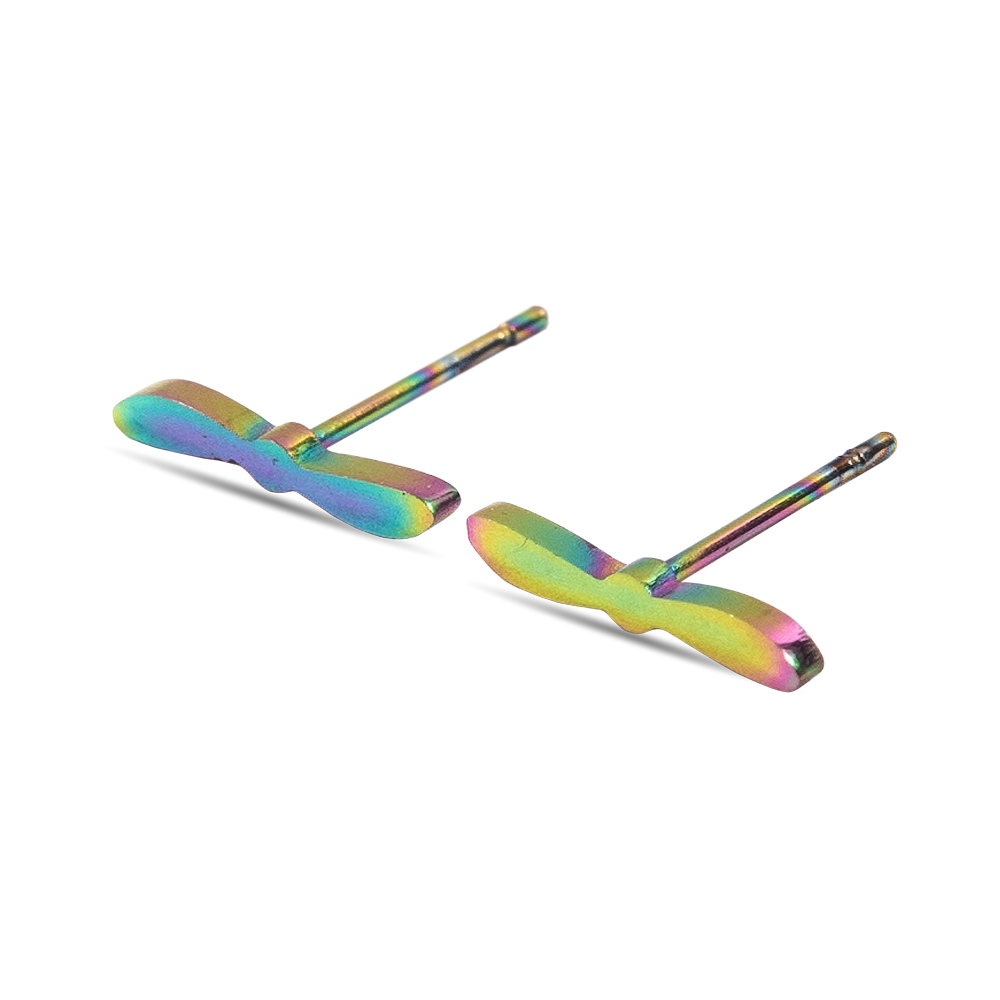 Rainbow Chrome Two-Bladed Propeller Stud Earrings – Shop EAA Merchandise
