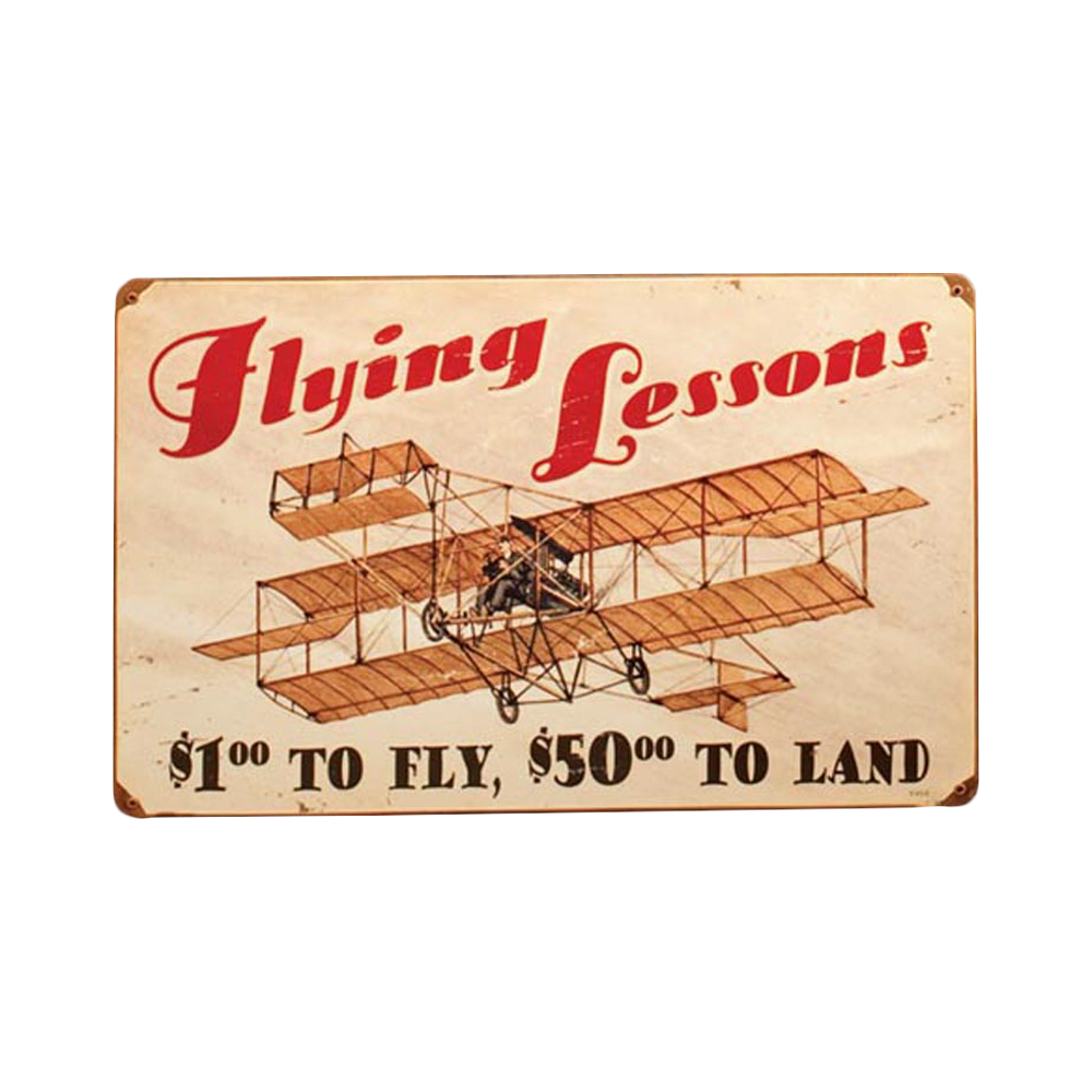 Flying Lessons Vintage Metal Sign – Shop EAA Merchandise